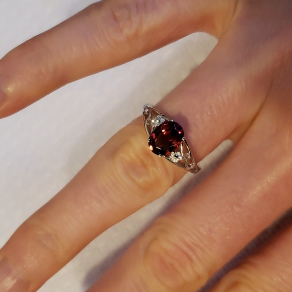 Jewelry | Sterling Silver Garnet Ring Size 6 | Poshmark